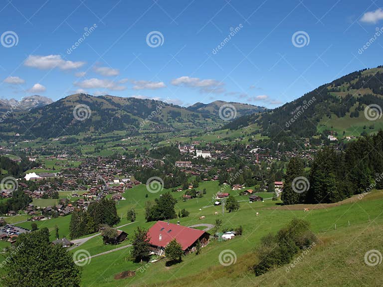 Beautiful Gstaad stock image. Image of canton, green - 26877739