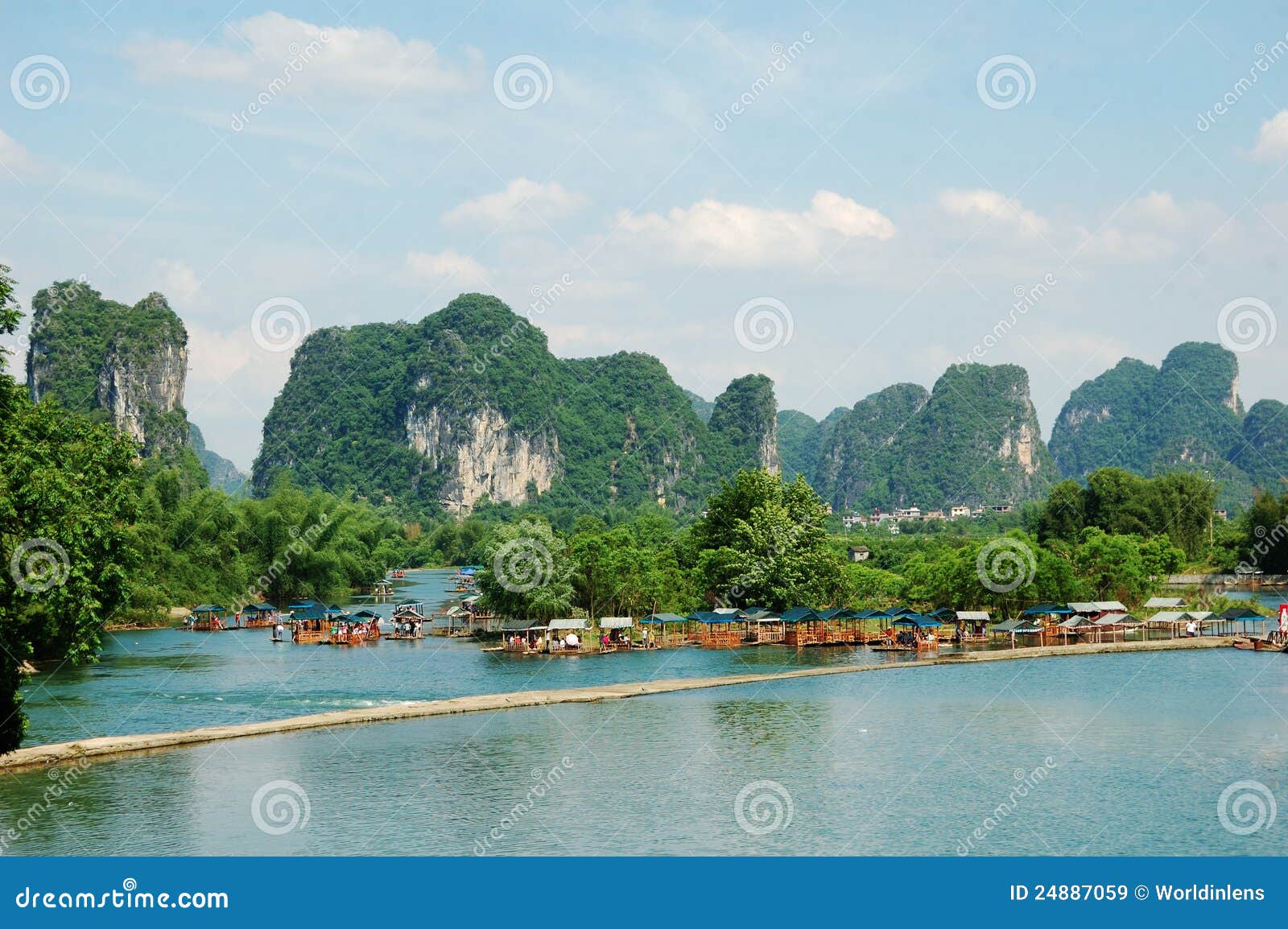 Beautiful Guilin stock image. Image of landscapes, ferry - 24887059