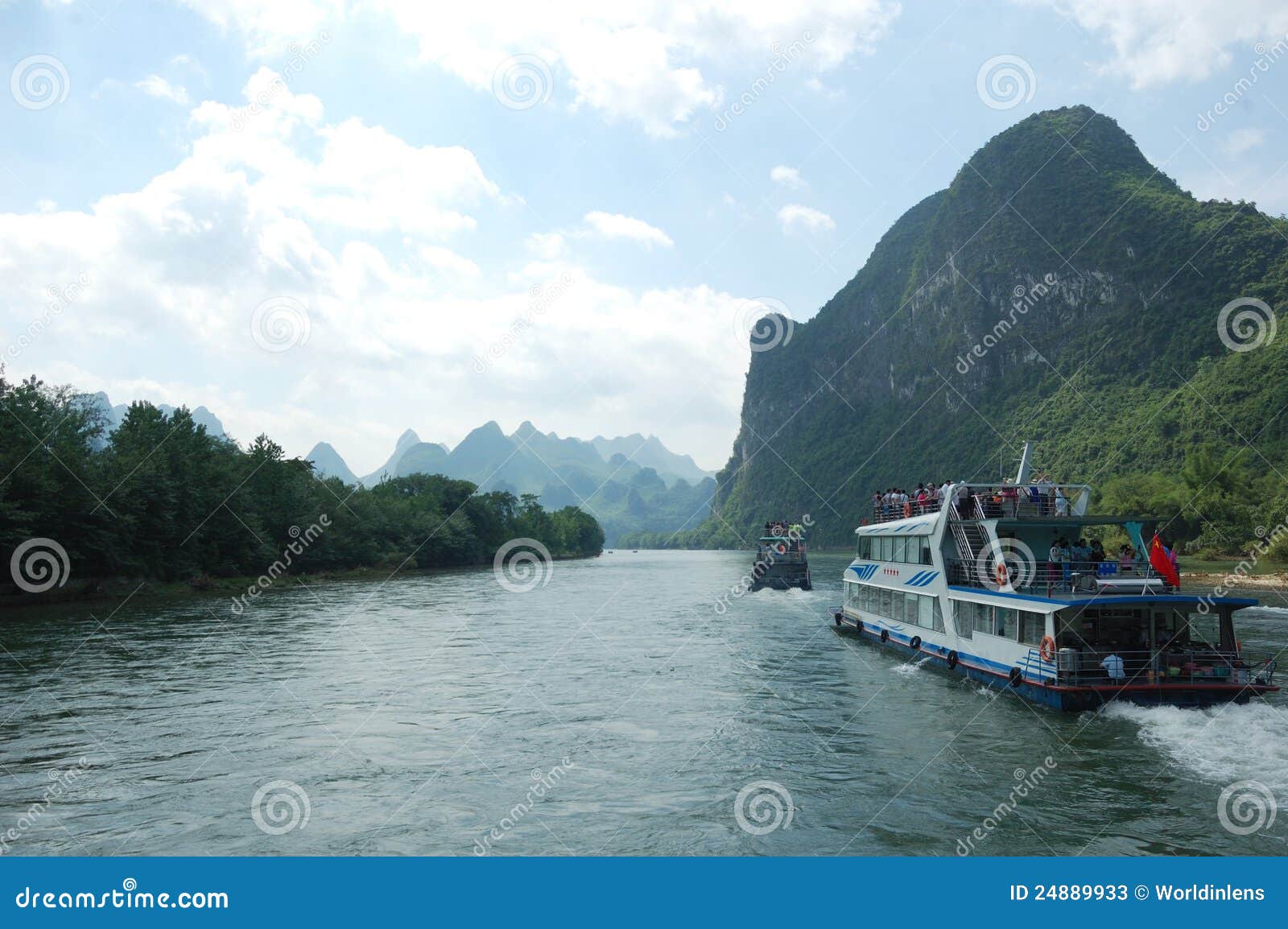 Beautiful Guilin stock image. Image of wild, river, boat - 24889933