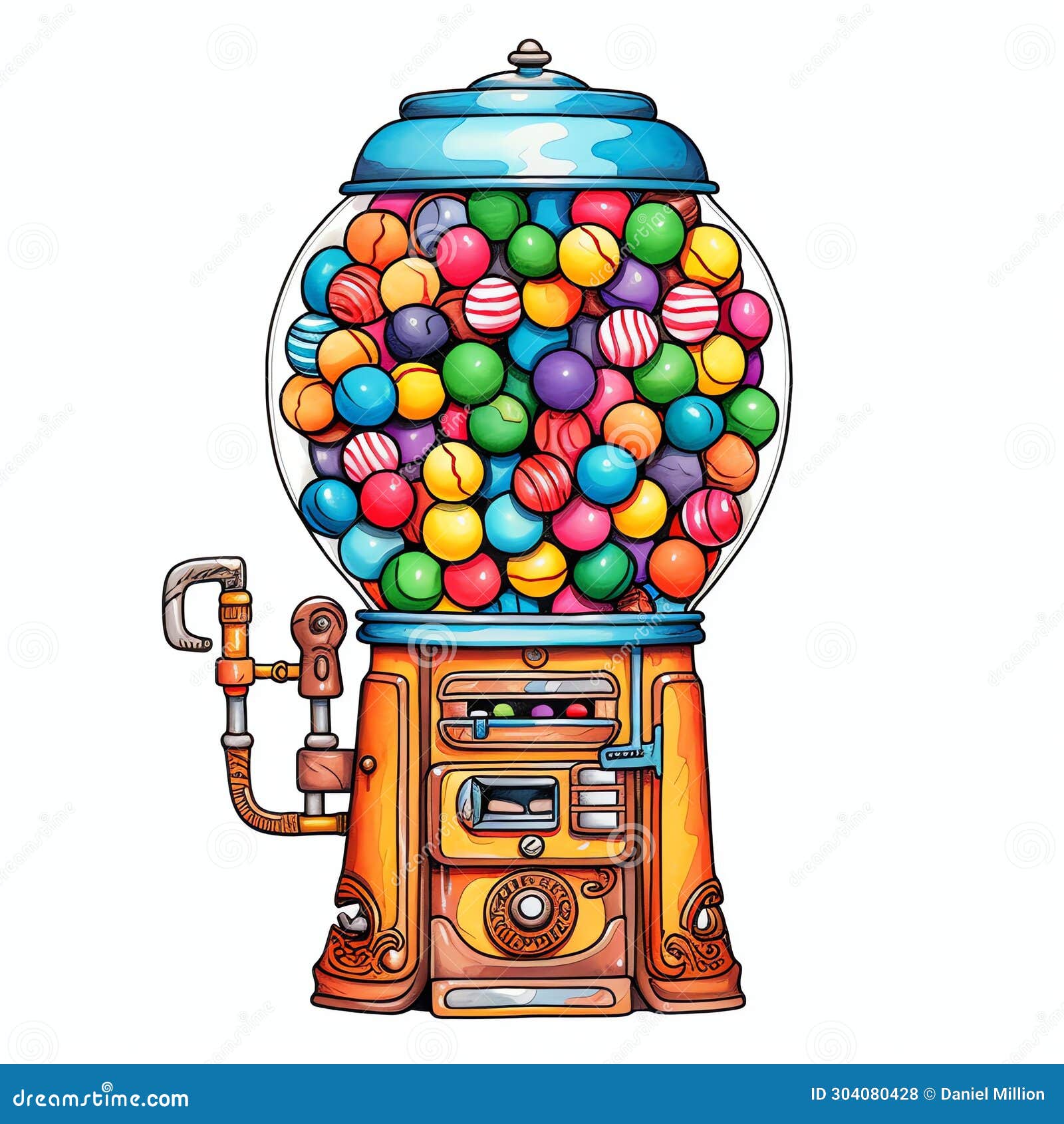 Beautiful Gumball Machine Clipart Illustration | CartoonDealer.com #319442556