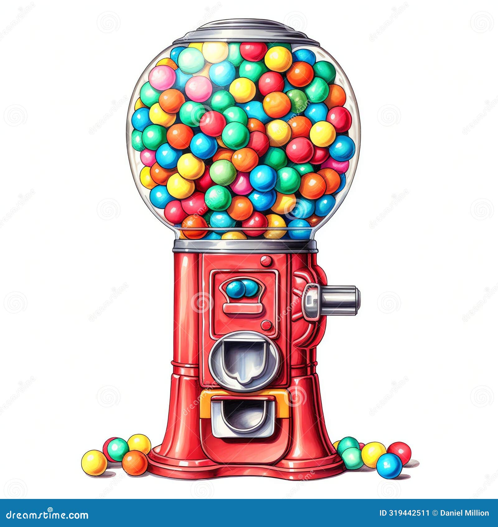 Beautiful Gumball Machine Clipart Illustration Royalty-Free Cartoon ...