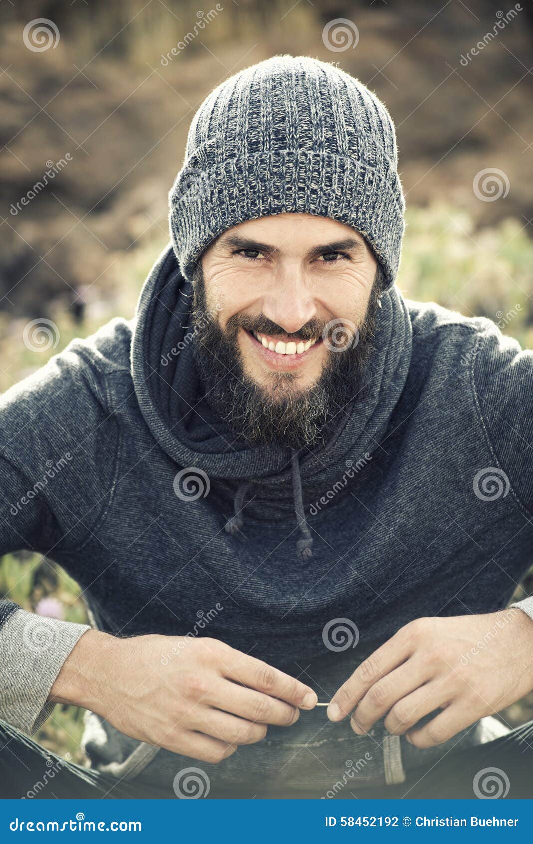 Beautiful Guy in the Nature Stock Photo - Image of friendliness ...