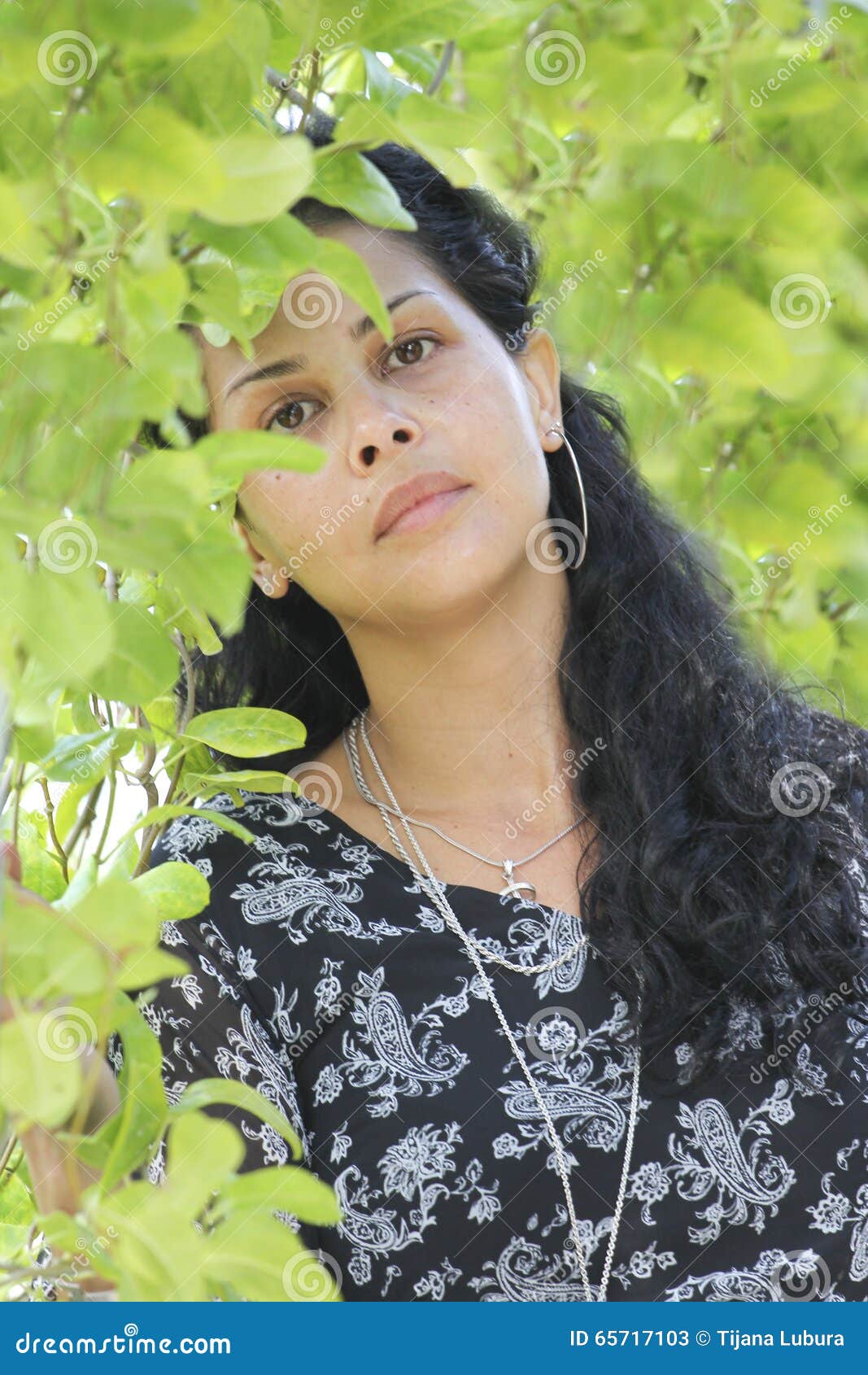 Portrait of a Beautiful Girl with Black Hair Stock Image - Image of ...