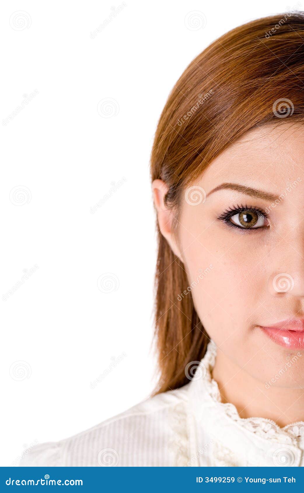 Beautiful half face stock image. Image of person, ethnicity - 3499259
