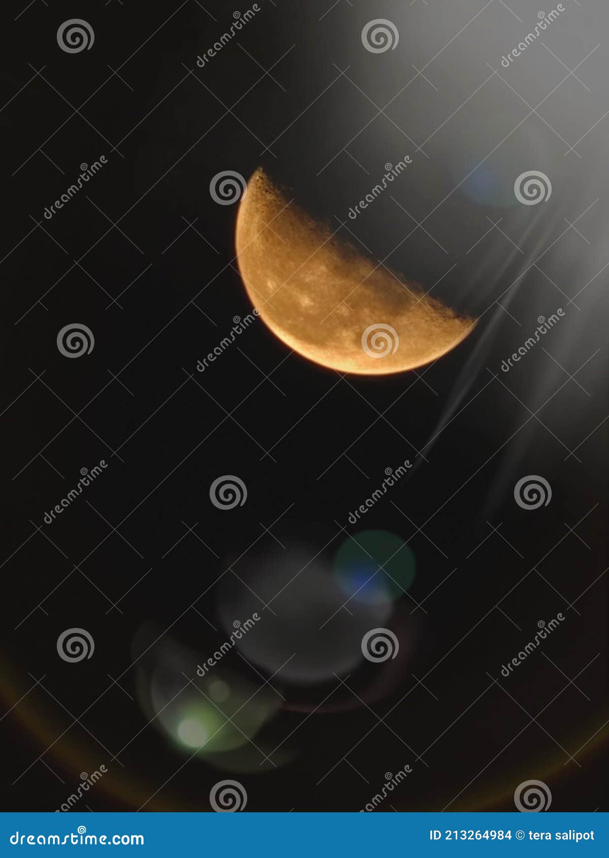 Beautiful half moon stock photo. Image of space, heave - 213264984