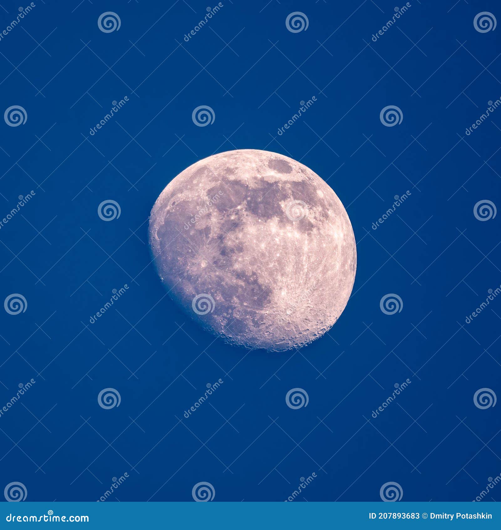 Beautiful Half Moon on the Blue Clear Sky Stock Image - Image of ...