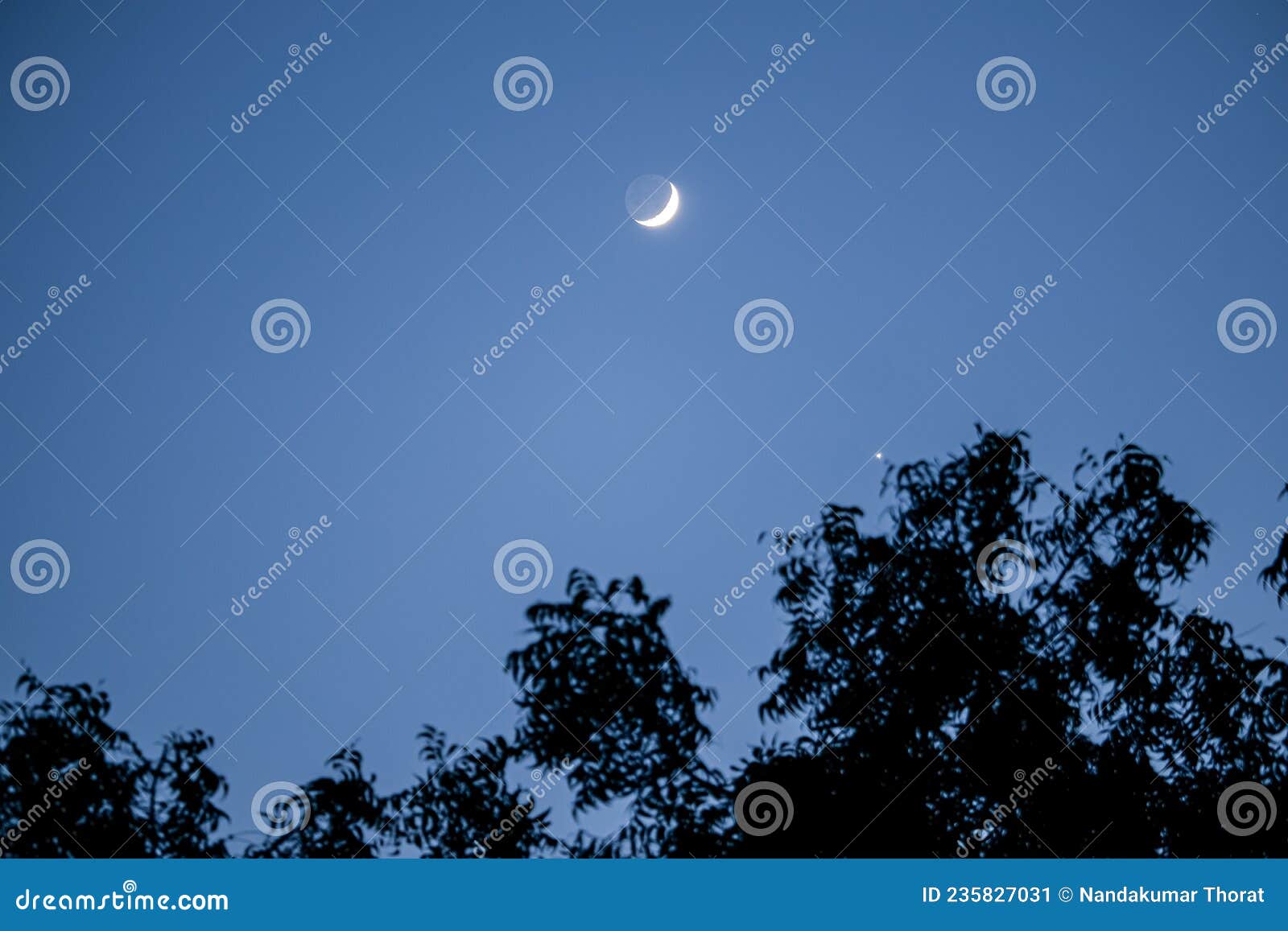 Beautiful Half Moon in the Sky in Night Stock Image - Image of natural ...