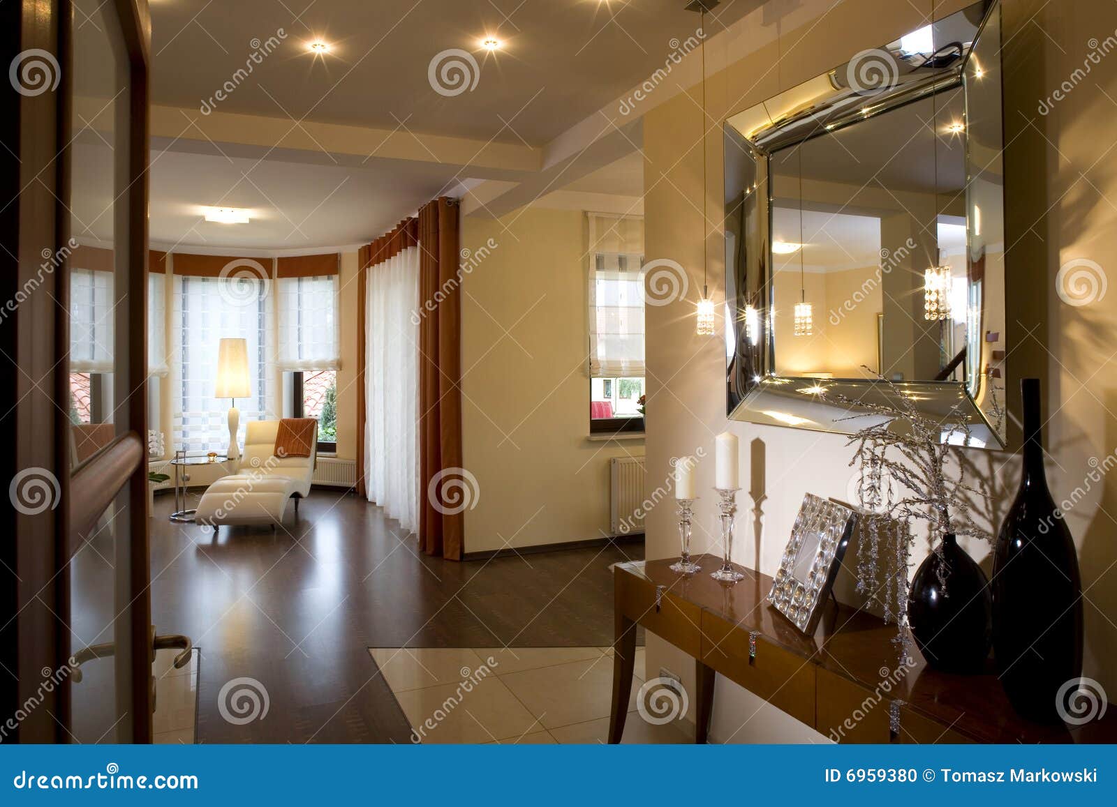 Beautiful Hall stock photo. Image of furnishing, lighting - 6959380