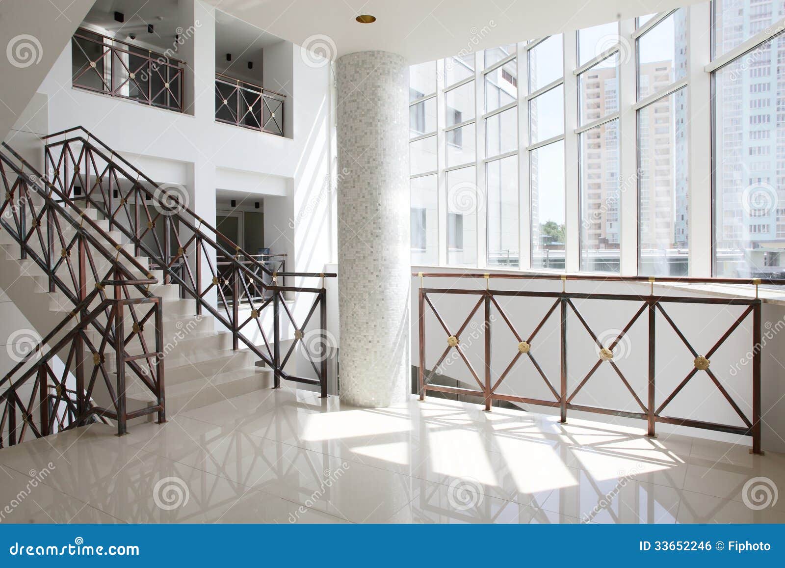 Beautiful hall with stair stock photo. Image of living - 33652246
