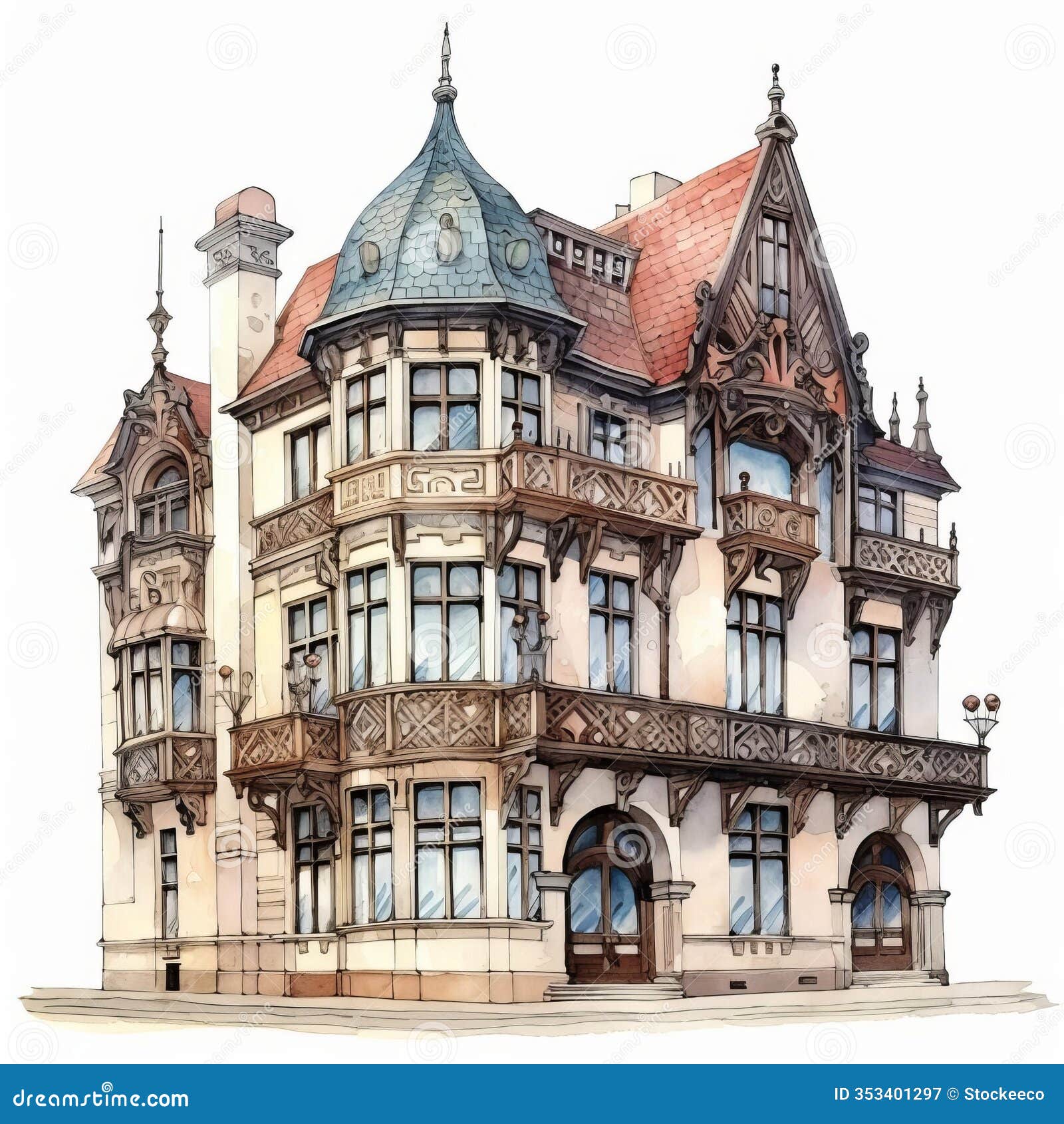 Beautiful Hand Drawn Architectural Illustrations in White Background ...