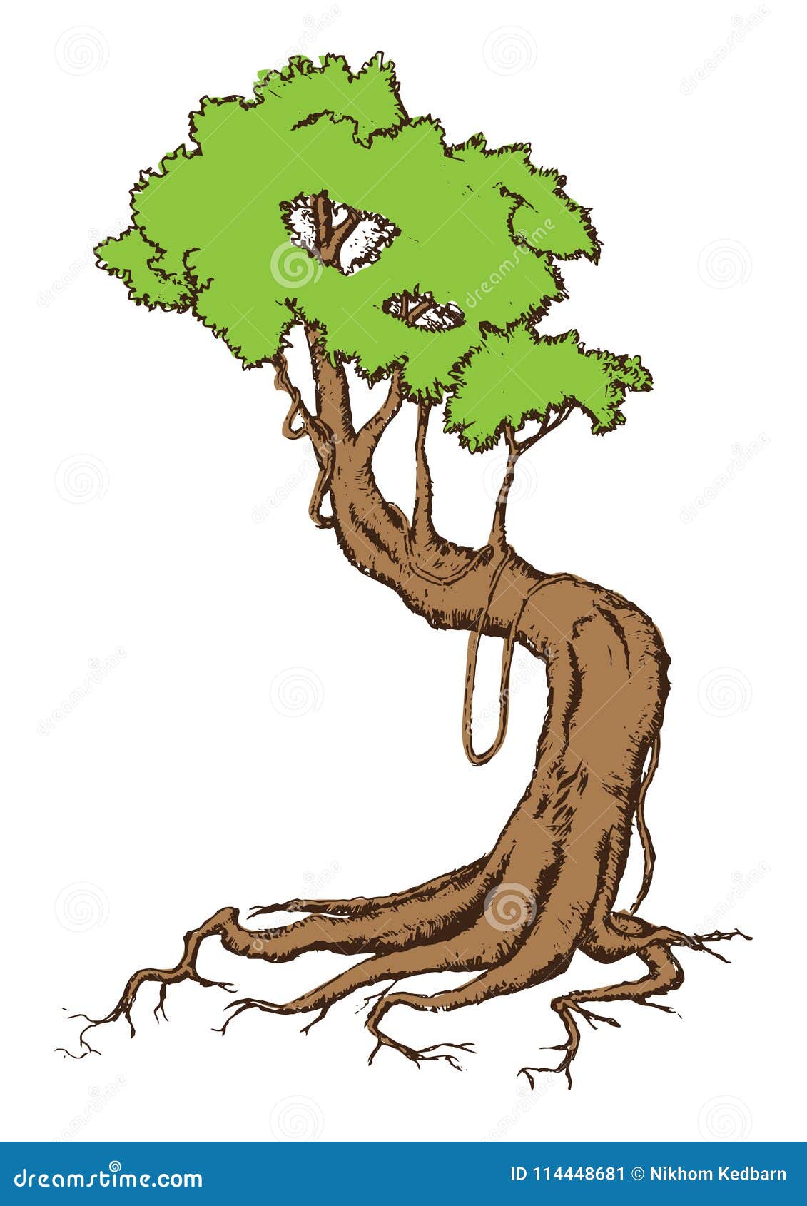 Beautiful Tree Vector on a White Background. Stock Vector ...