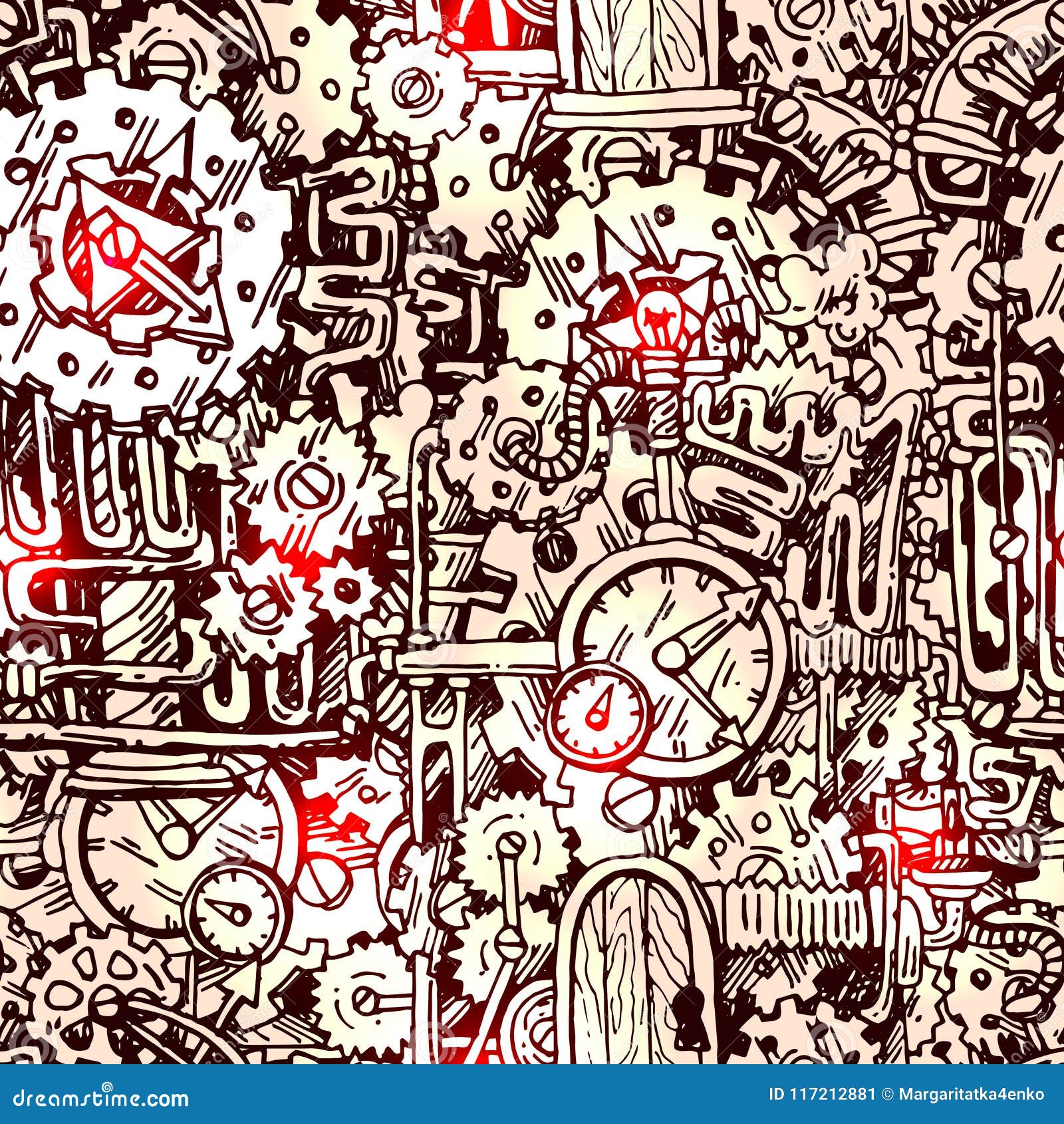 Beautiful Hand Drawn Vector Graphic Illustration Mechanical Element ...