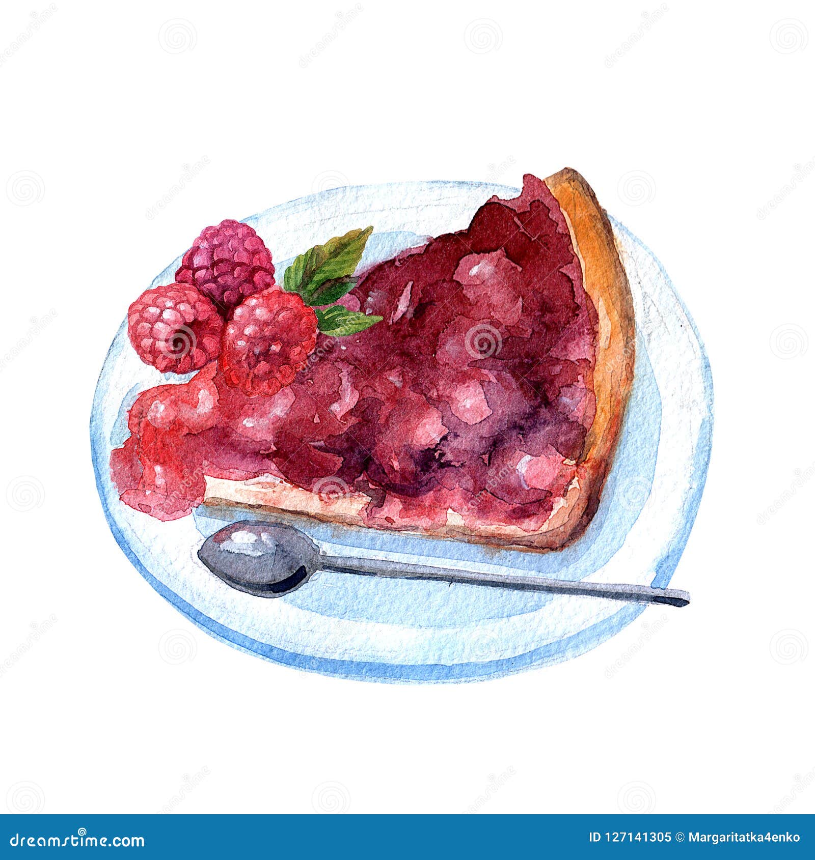 Beautiful Hand Drawn Watercolor Illustration Isolated Raspberry Stock ...