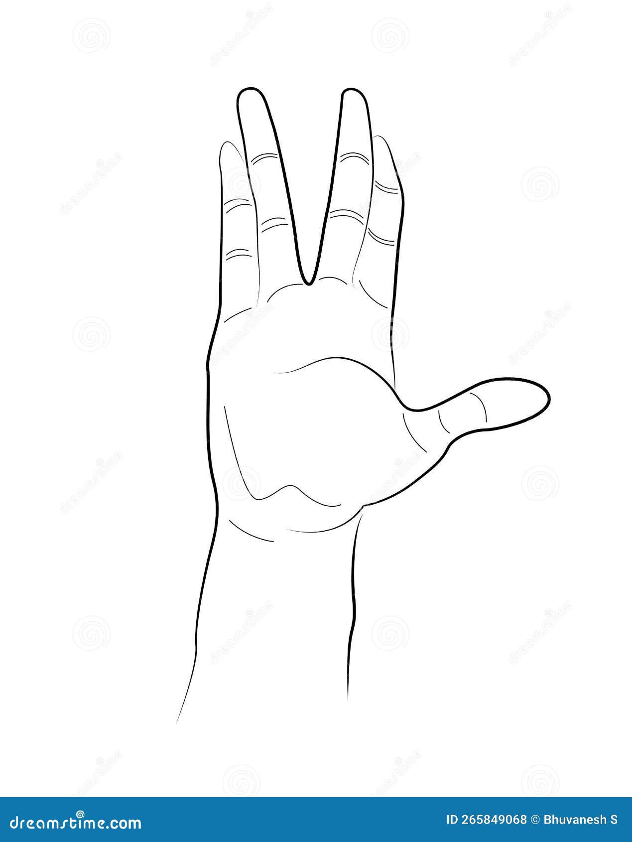 Beautiful Hand Gesture Line Drawing Isolated on White Background ...