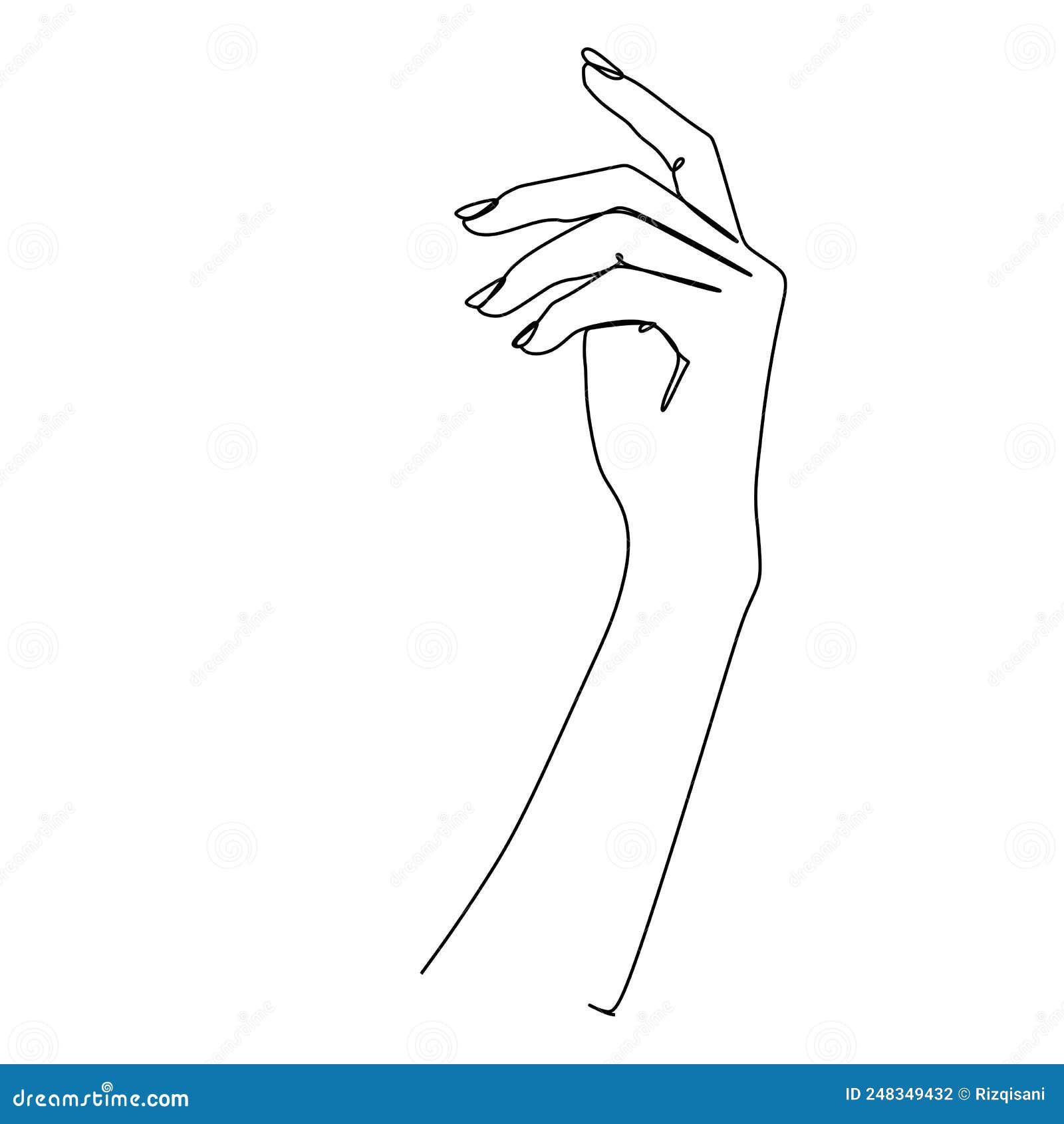 Beautiful Hand Gesture. Single Stroke Drawing. Stock Vector ...
