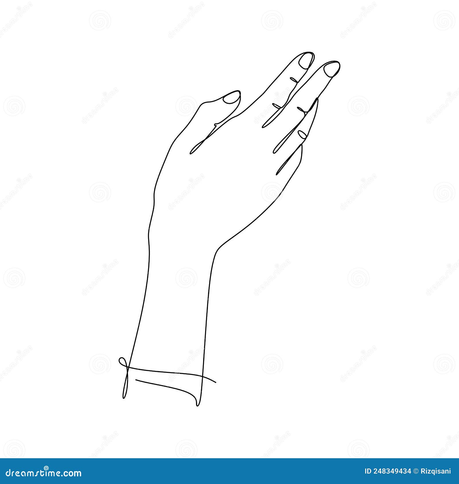 Beautiful Hand Gesture. Single Stroke Drawing. Vector Illustration ...