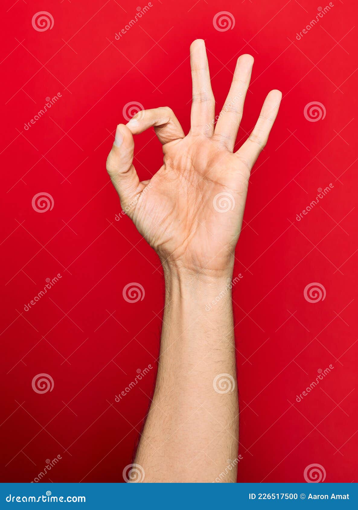 Beautiful Hand of Man Doing Okey Sign Stock Photo - Image of person ...