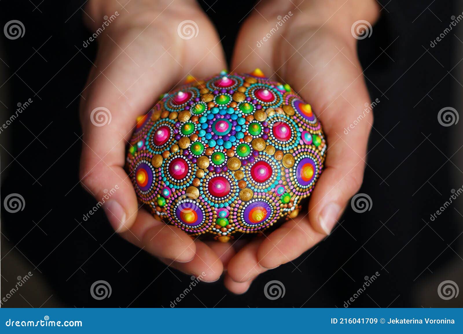 Beautiful Hand Painted Mandala Stock Image - Image of painting, design ...