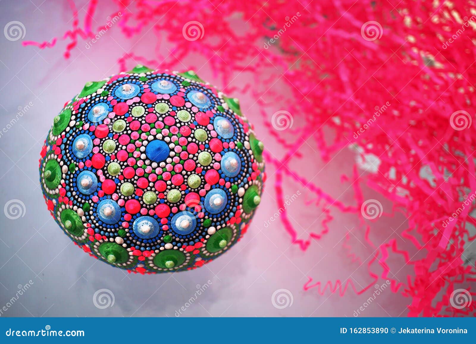 Beautiful Hand Painted Mandala Rock Stock Photo - Image of coloring ...