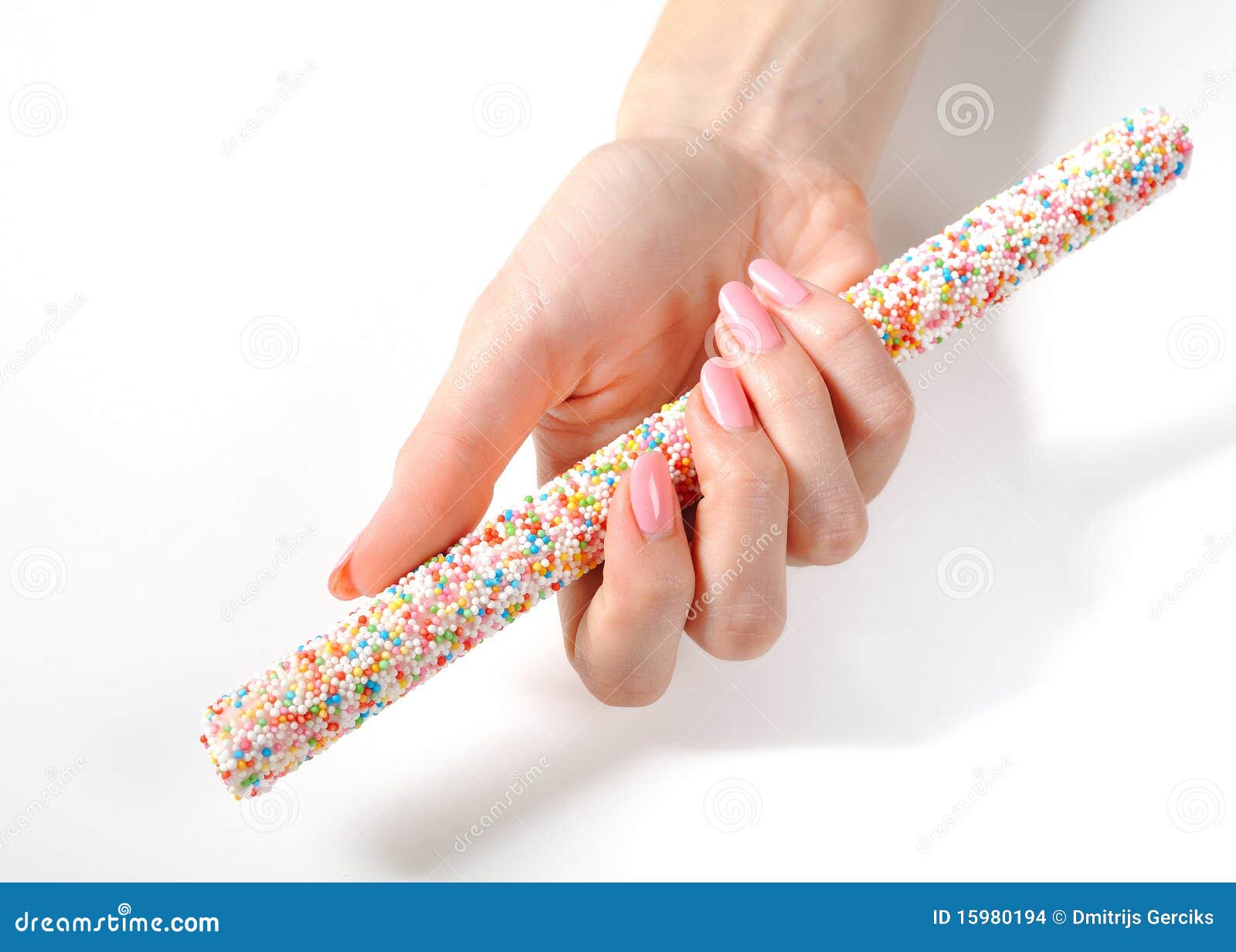 Beautiful Hand with Perfect Manicure, Sweet Candy Stock Photo - Image ...
