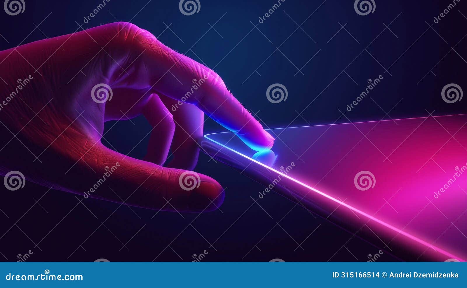 A Beautiful Hand Taps the Touchscreen with Its Index Finger. Note that ...