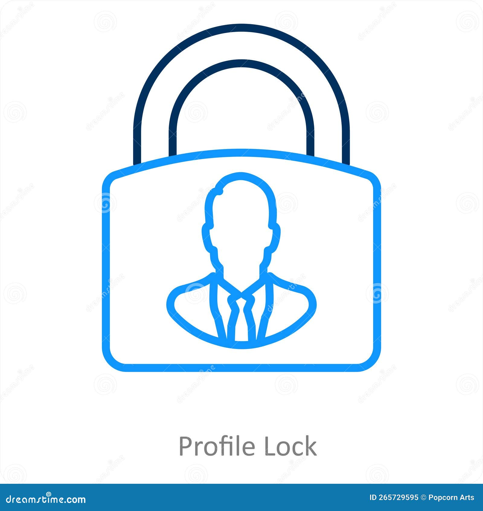 Profile lock stock vector. Illustration of lock, icon - 265729595