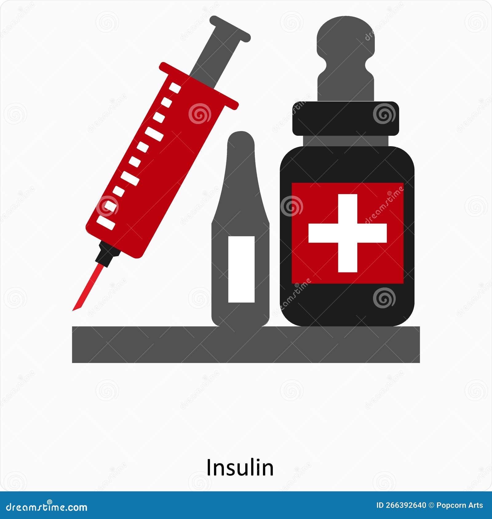 Insulin stock vector. Illustration of concept, syringe - 266392640