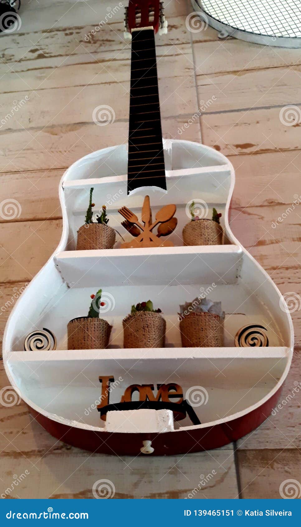 Decorative Guitar on the Wall Stock Image - Image of guitar, beautiful ...