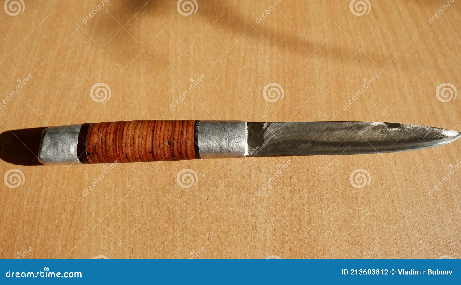 Knife on the table stock photo. Image of handmade, spoon - 213603812
