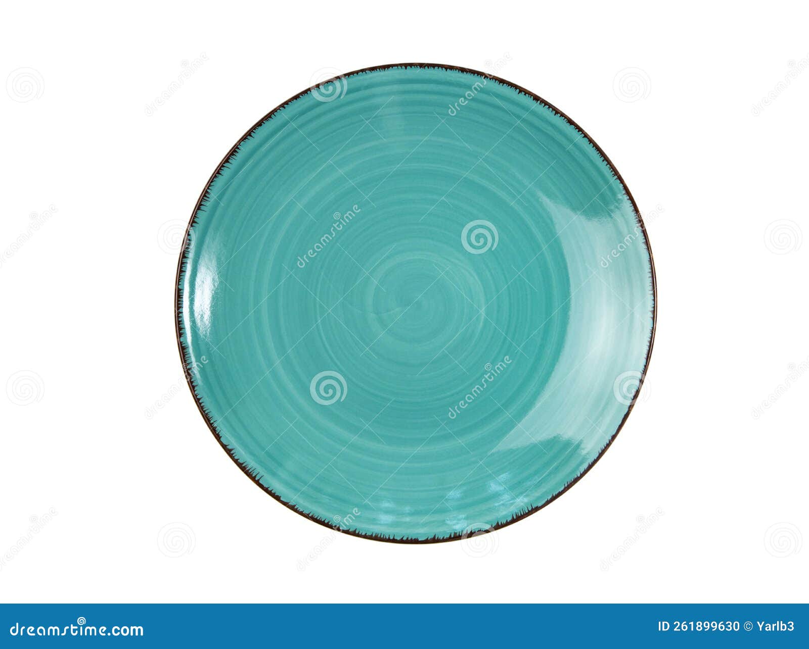Beautiful Handmade Plate on White Isolated, Top View Stock Photo ...