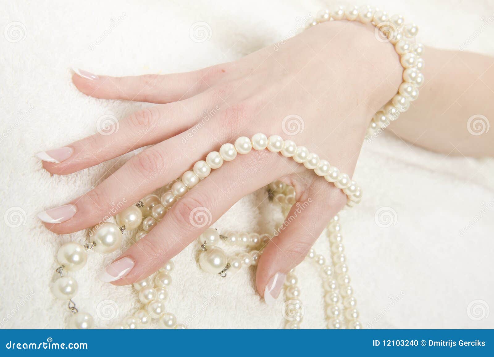 Beautiful Hands with Perfect French Manicure Stock Photo - Image of ...