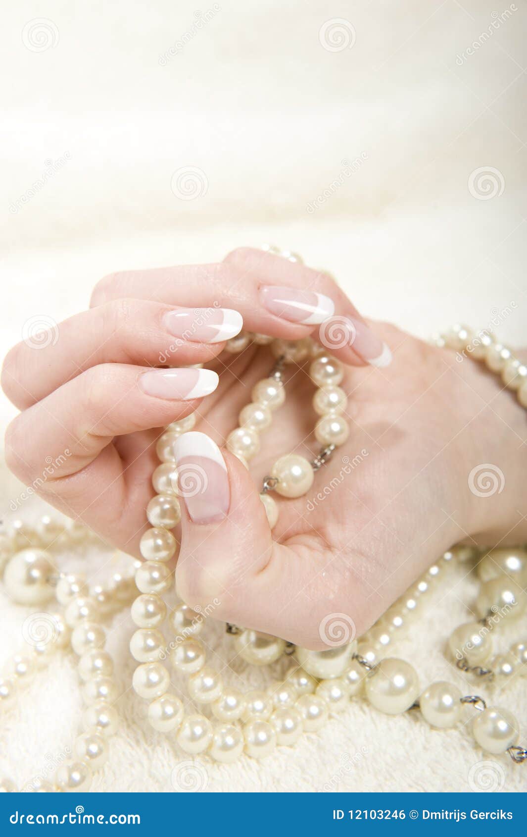 Beautiful Hands with Perfect French Manicure Stock Photo - Image of ...