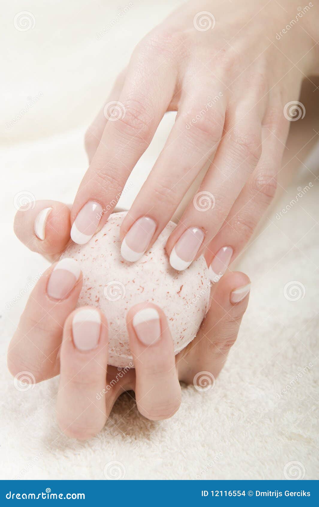 Beautiful Hands with Perfect French Manicure Stock Photo - Image of ...