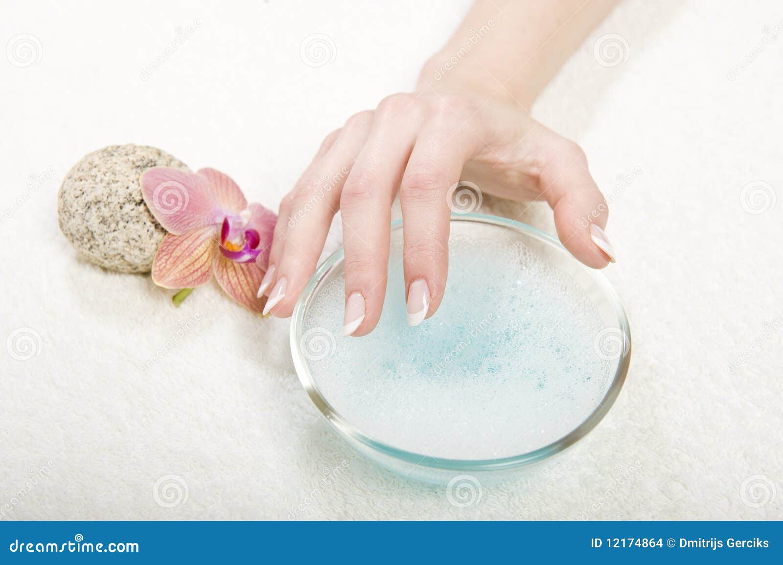 Beautiful Hands with Perfect French Manicure Stock Photo - Image of ...