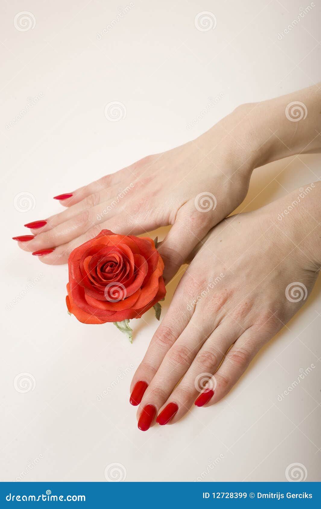 Beautiful Hands with Perfect Red Manicure Stock Image - Image of health ...