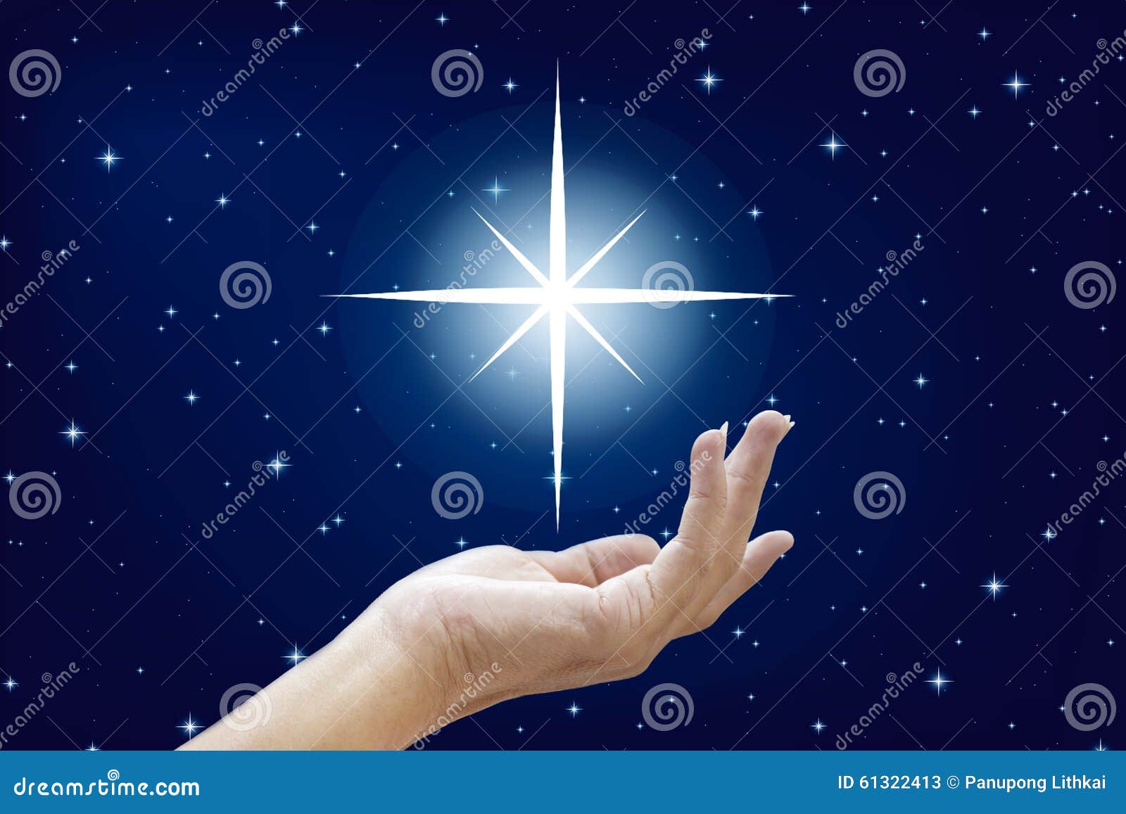 Beautiful Hands and the Stars Stock Illustration - Illustration of lens ...