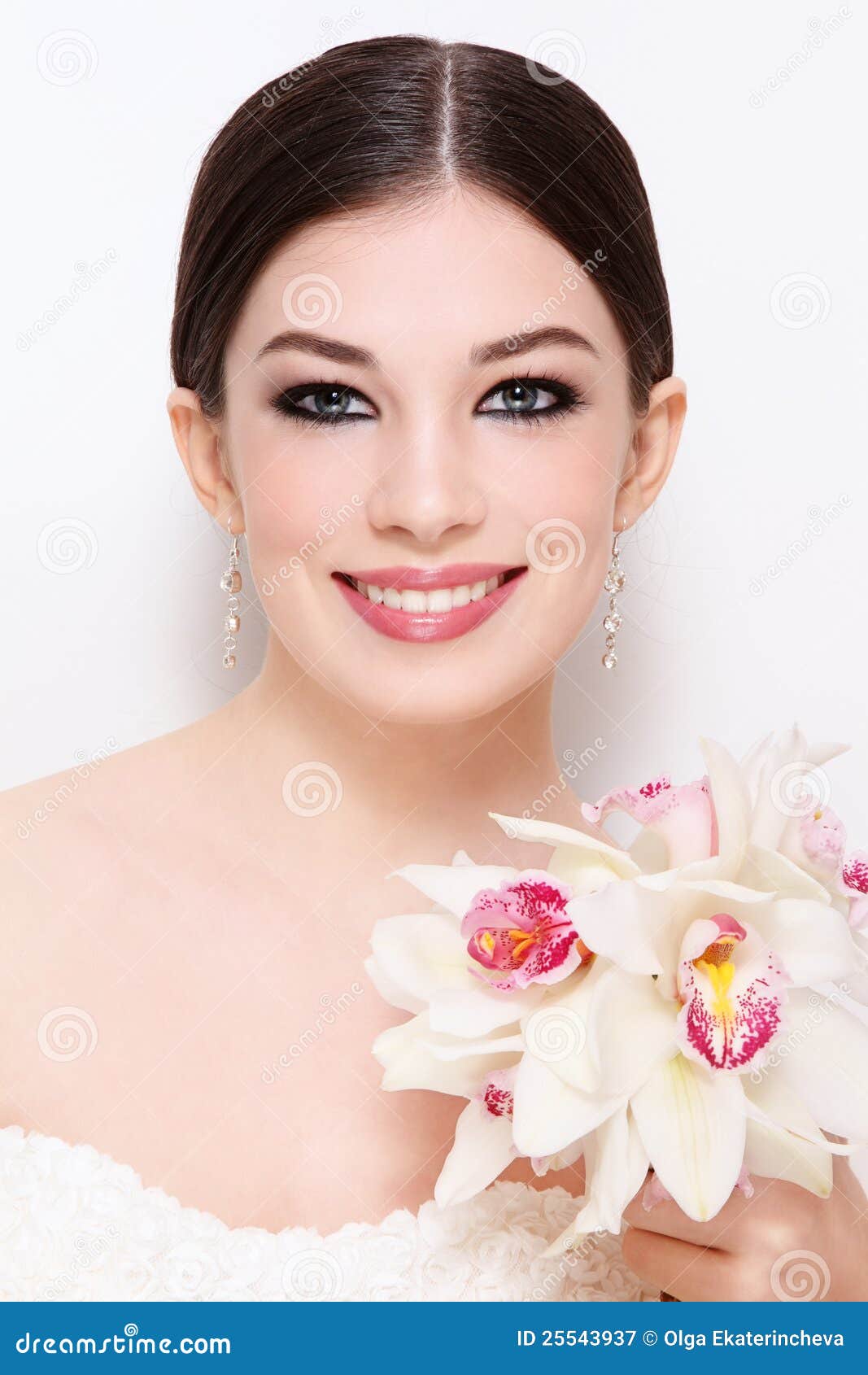Beautiful happy bride stock image. Image of female, hairstyle - 25543937