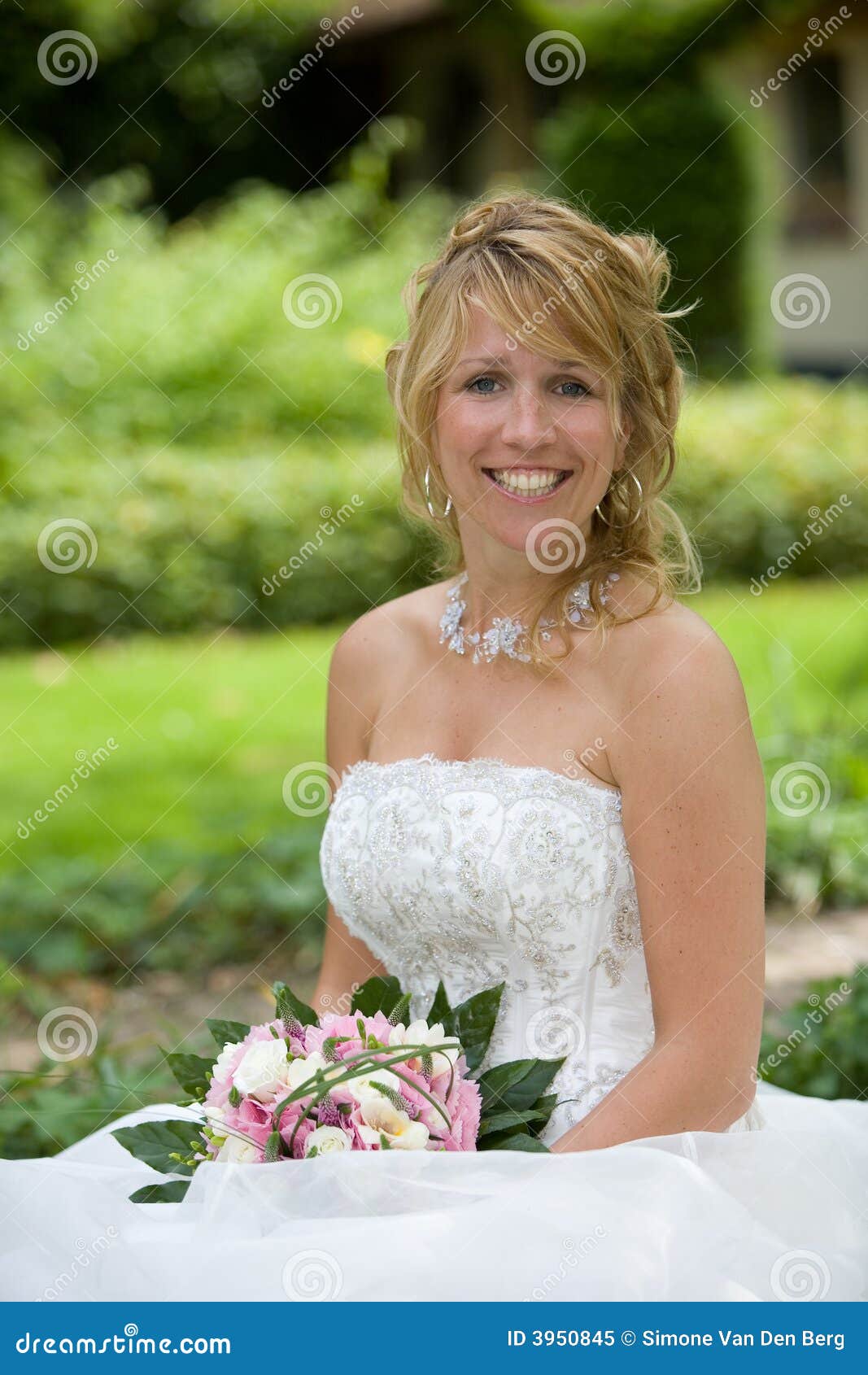 Beautiful happy bride stock image. Image of attractive - 3950845