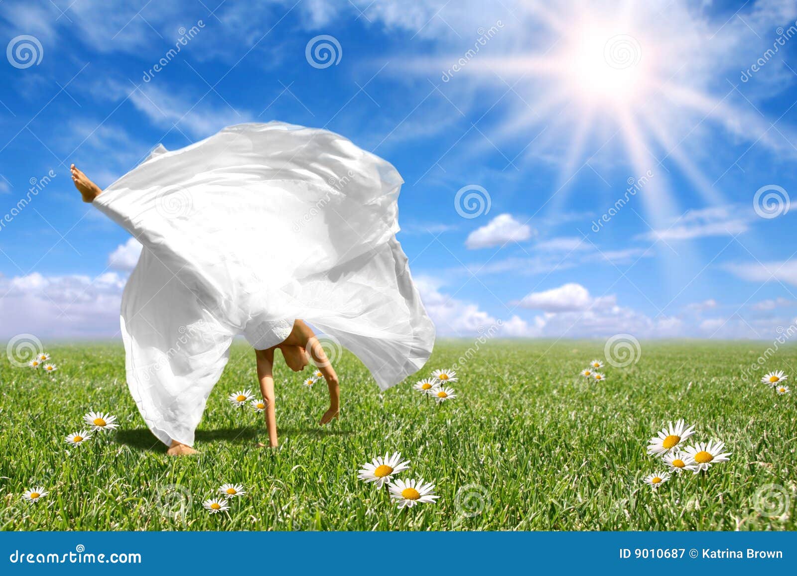 Beautiful Happy Bride Doing a Cartwheel Stock Image - Image of brightly ...