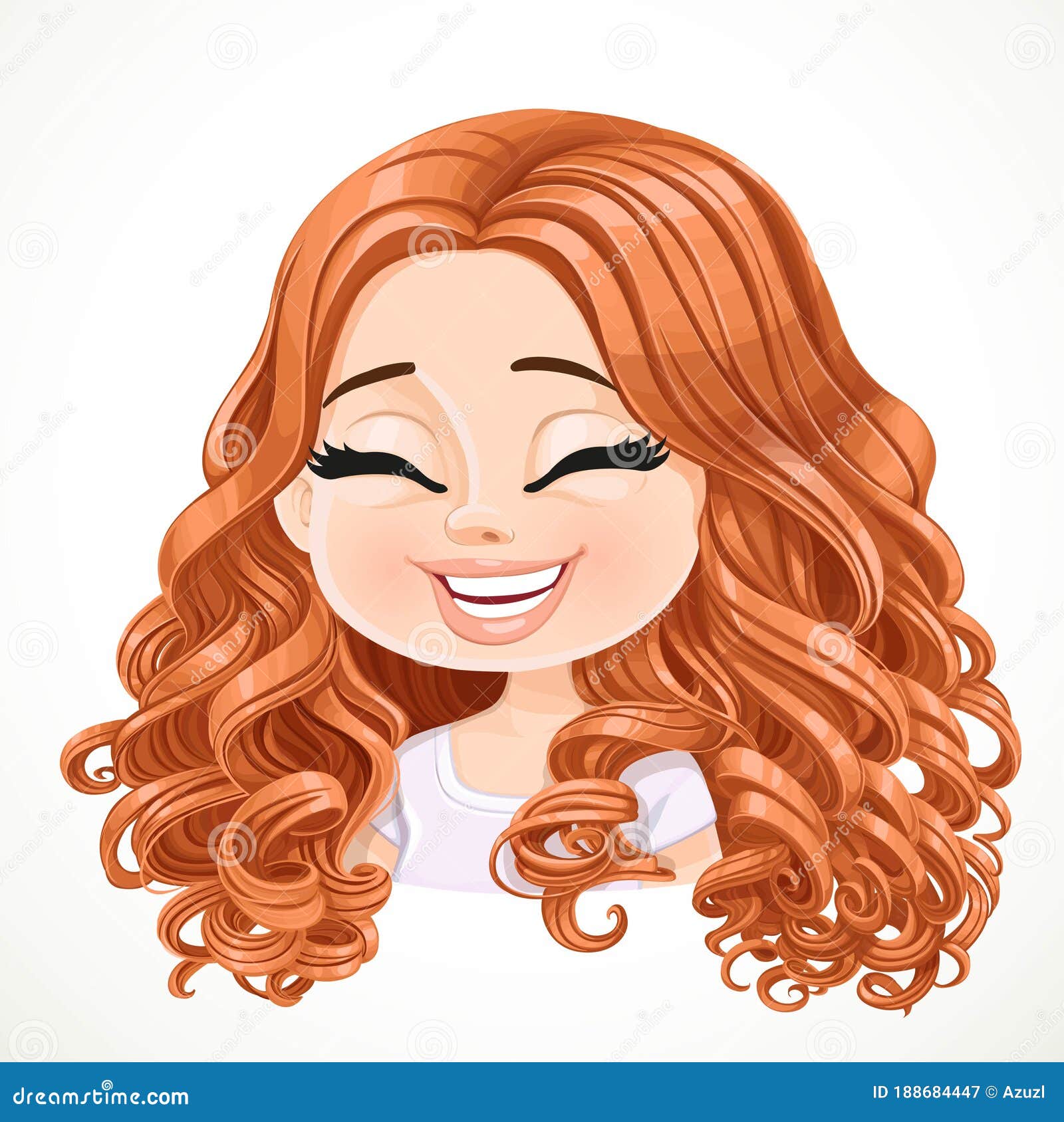 Beautiful Happy Cartoon Brunette Girl with Brown Hair Portrait Stock ... Beautiful Happy Cartoon Brunette Girl with Brown Hair Portrait Stock ...