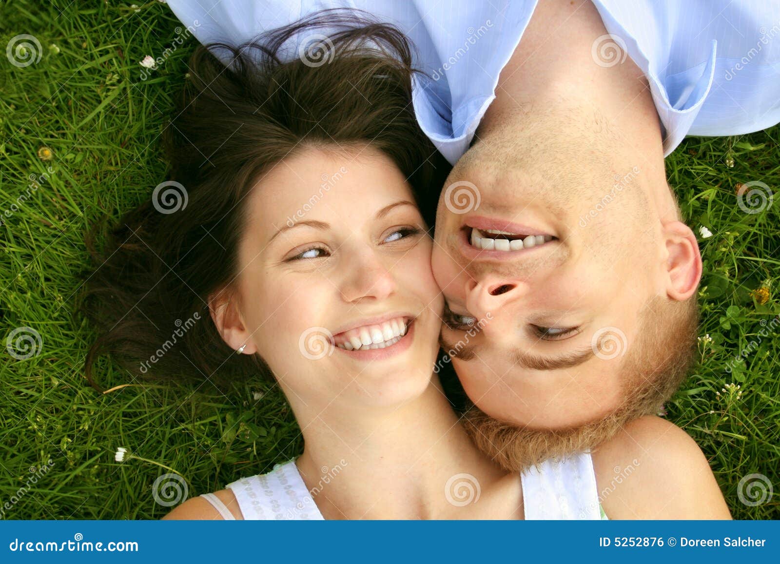 Beautiful and Happy Couple Smiling Stock Photo - Image of flower, color ...