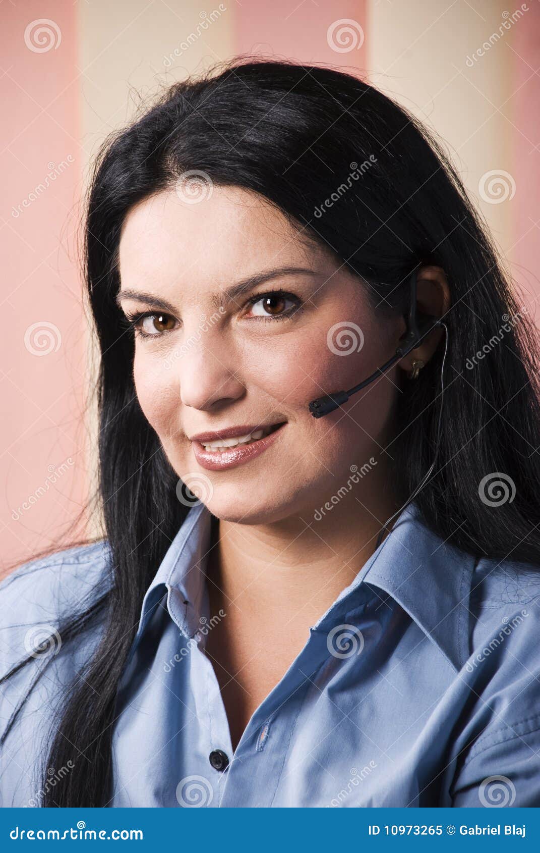 Beautiful Happy Customer Service Representative Stock Image - Image of ...