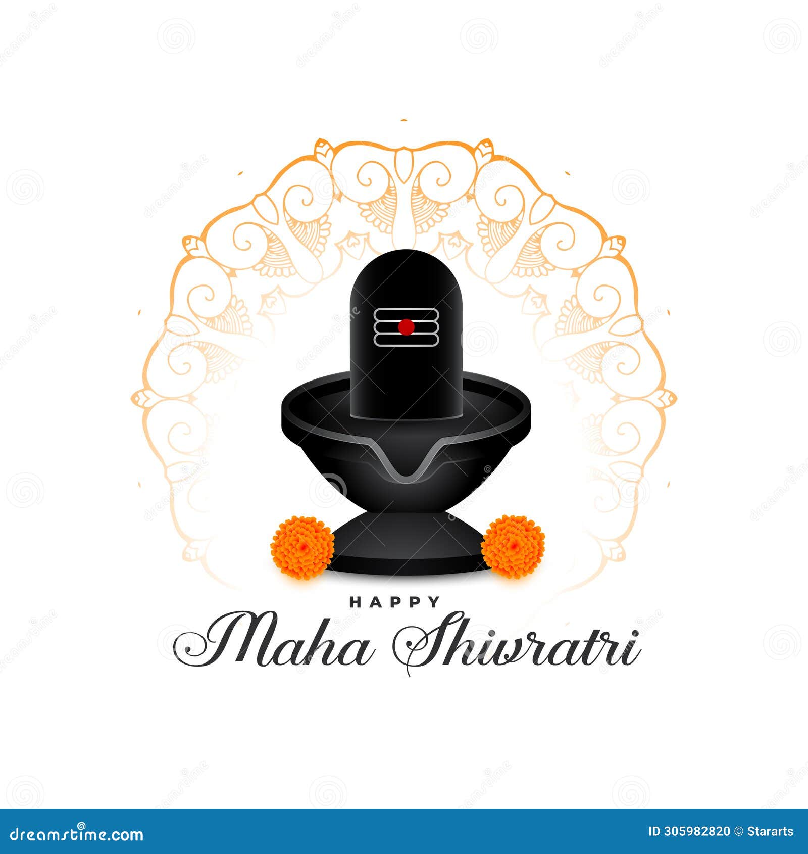 Happy Maha Shivratri Wishes Background With Shivling Design Cartoon ...