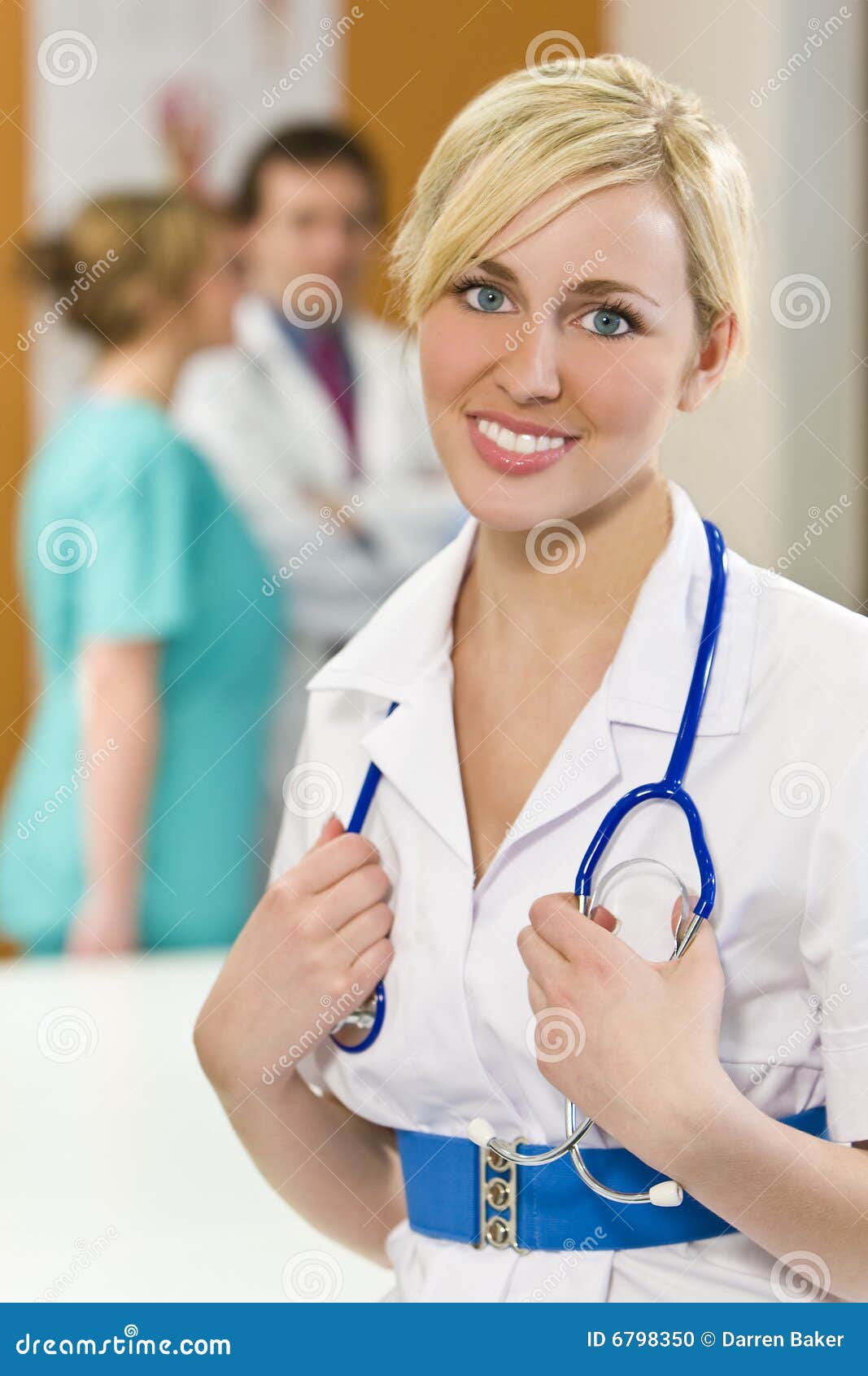 Beautiful Happy Nurse stock photo. Image of focus, girl - 6798350