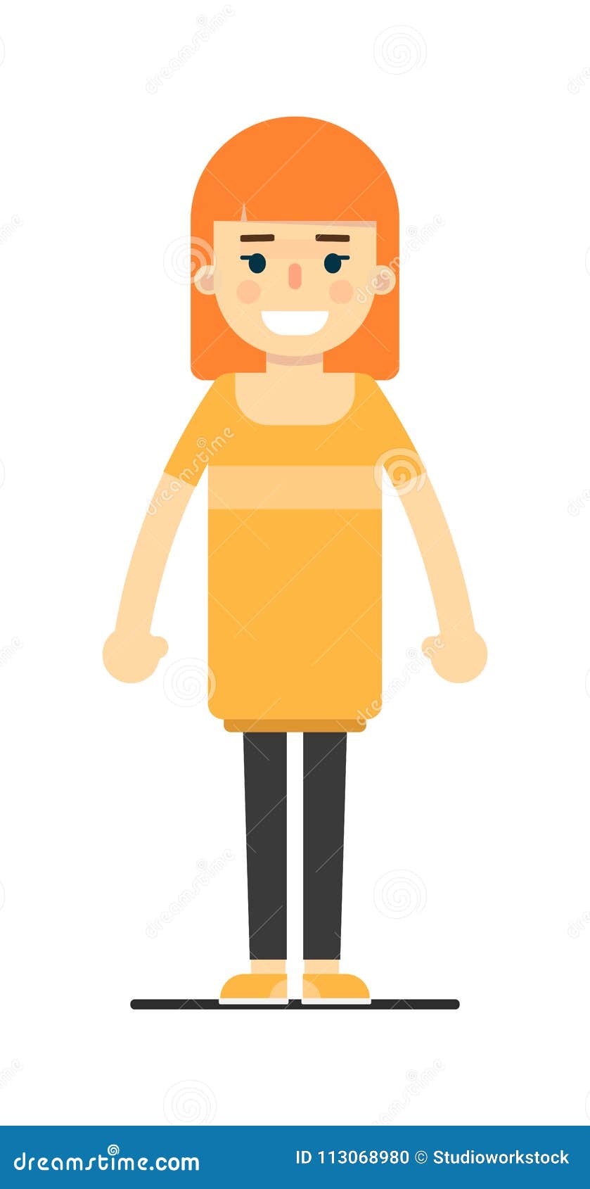 Beautiful Happy Smiling Teen Girl in Orange Dress Stock Vector ... Beautiful Happy Smiling Teen Girl in Orange Dress Stock Vector ...