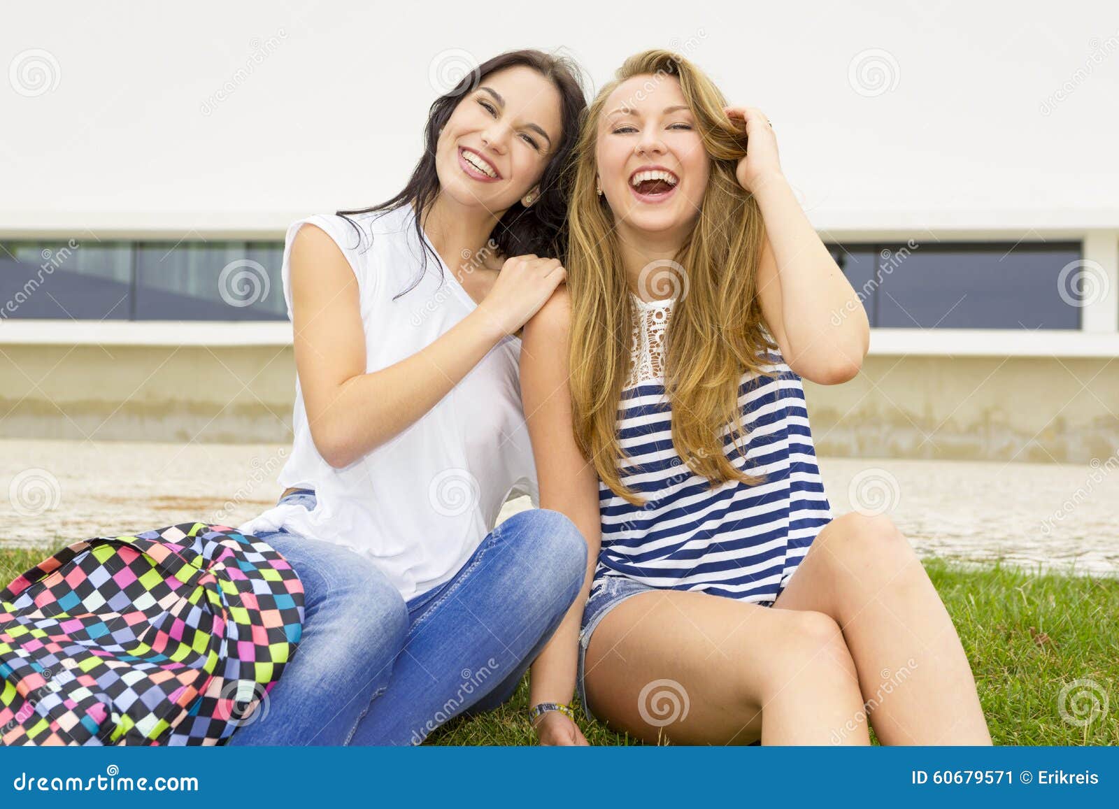 Beautiful and Happy Students Stock Image - Image of campus ...