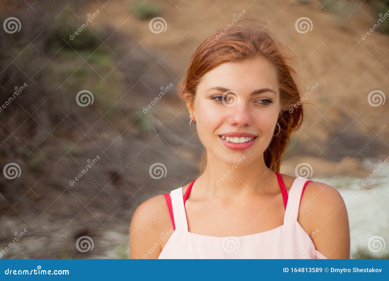 Beautiful Happy Teen Girl are Smiling on the Sea Shore, Closeup ... Beautiful Happy Teen Girl are Smiling on the Sea Shore, Closeup ...