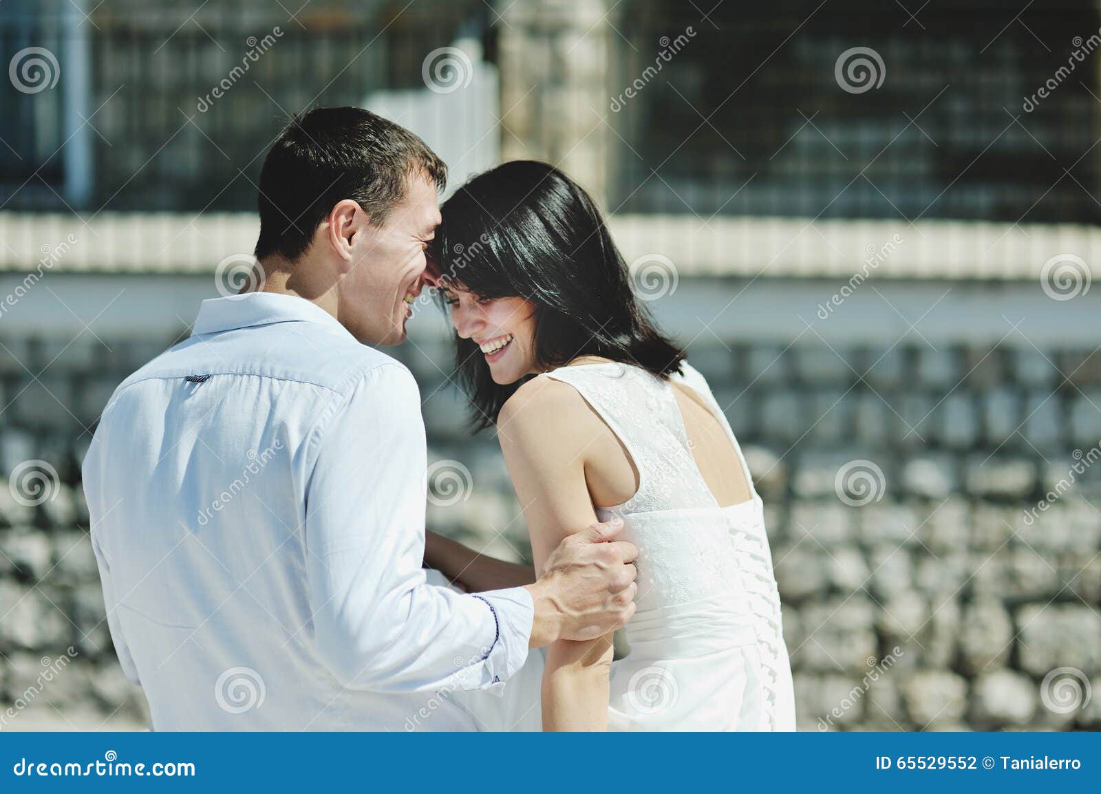 Beautiful Happy Tender Couple Smiling Stock Photo - Image of italy ...