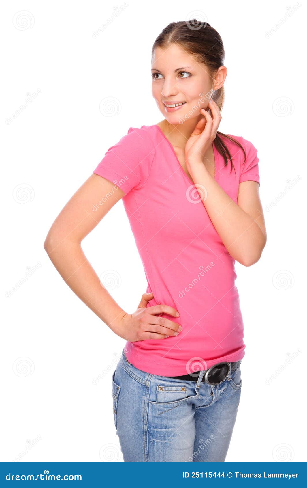 Beautiful and happy woman stock photo. Image of cute - 25115444