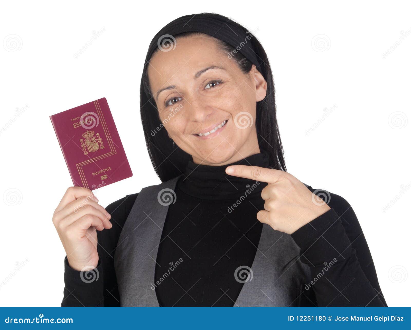 Beautiful and Happy Woman with a Passport Stock Photo - Image of ...